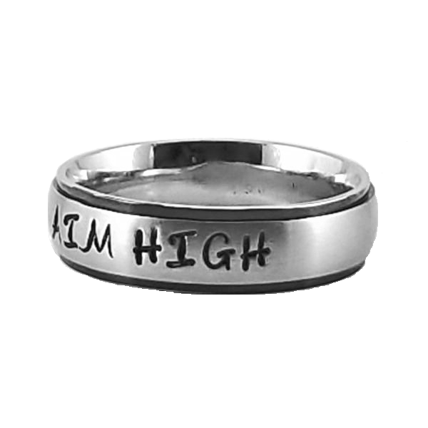 Custom Name Ring - Black Colored Edges on a thin band : PERSONALIZED y ...