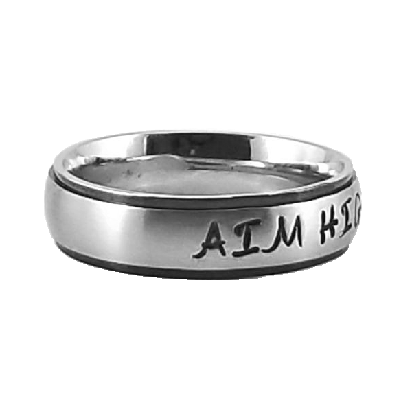 Custom Name Ring - Black Colored Edges on a thin band : PERSONALIZED y ...